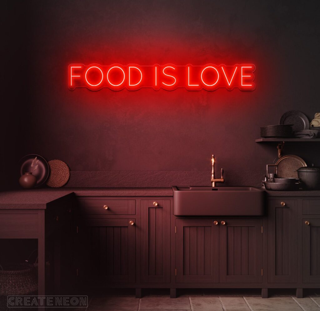Get Food Neon Logo to tempt customers inside your restaurant